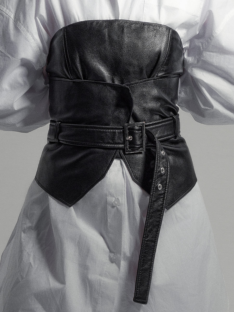 Кожен корсет с банели – Enigma Leather Boutique